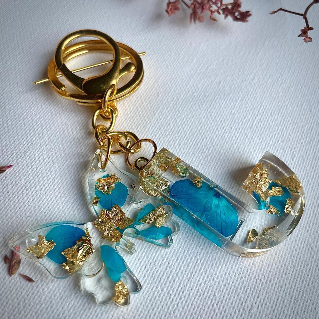 Alphabet Resin Keychain-Personalized Handcrafted Art by Hyacinth Arts Alphabet Resin Keychain-Personalized Handcrafted Art by Hyacinth Arts