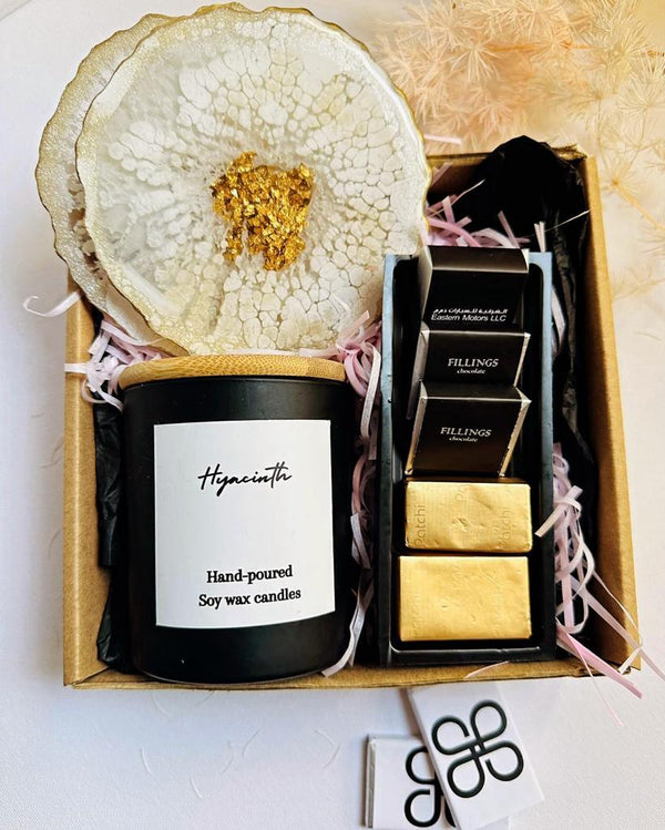 Gift Box with resin coaster | Resin Art in UAE – Hyacinth Arts